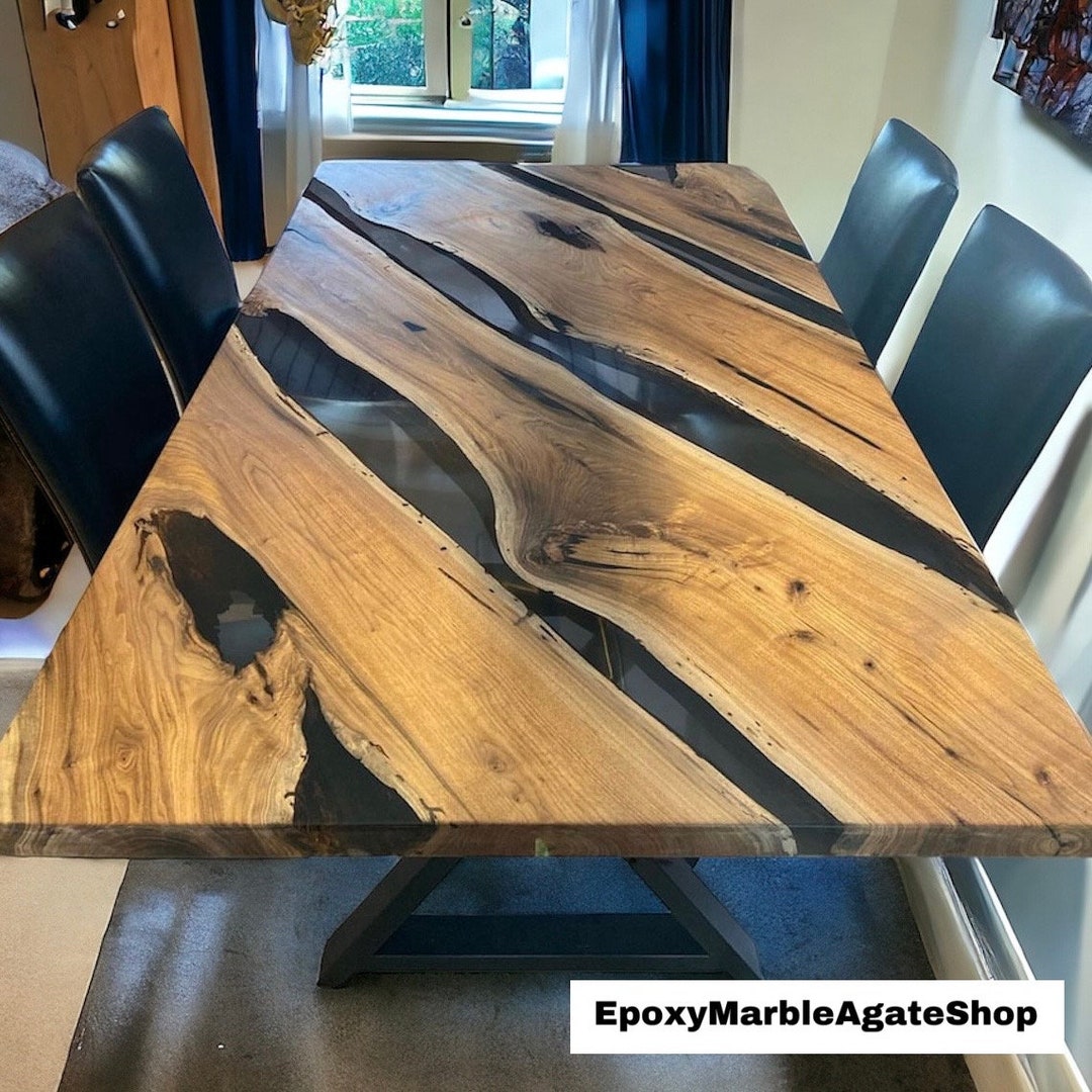 Custom Black Clear Epoxy,resin Table,large Epoxy Table Top, Resin Epoxy ...