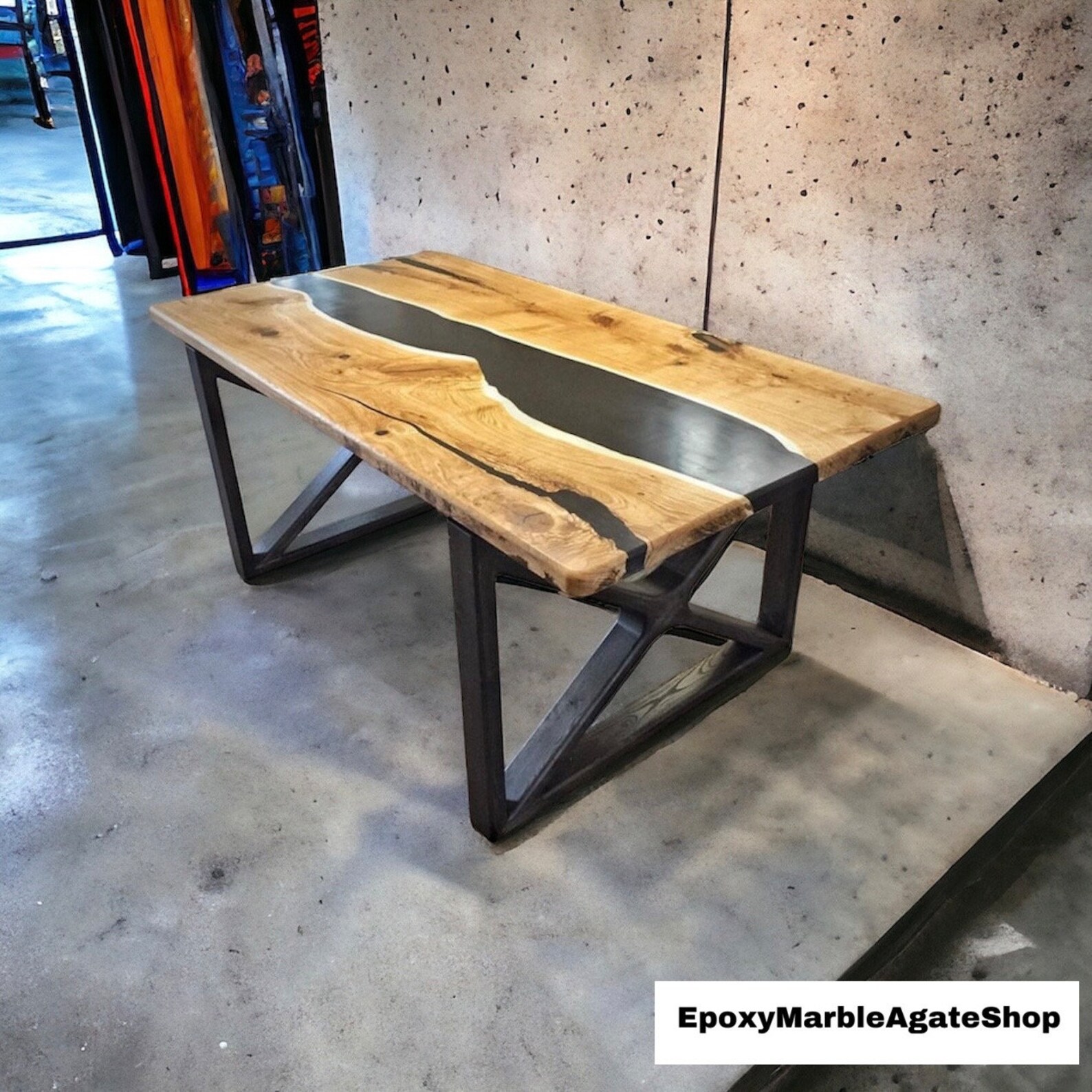 Custom Dark Black Epoxy,resin Table,large Epoxy Table Top, Resin Epoxy ...