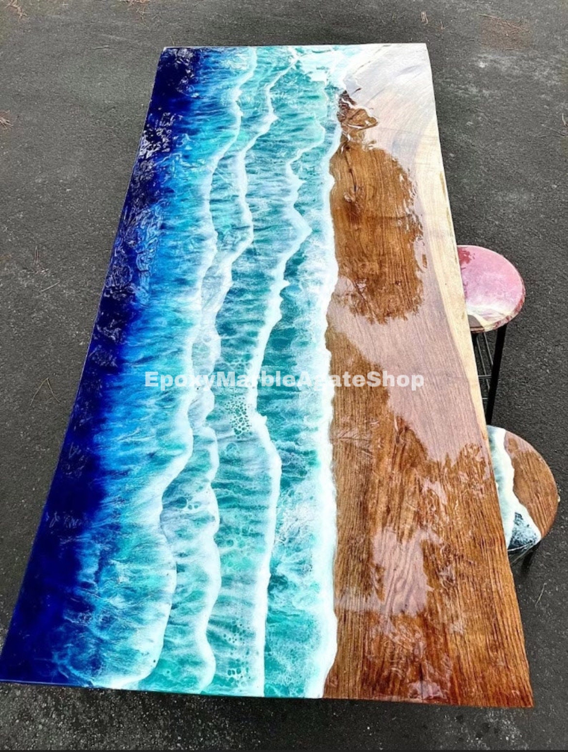 Ocean Wave Epoxy Table Epoxy River Table Resin Table Tabletops for ...