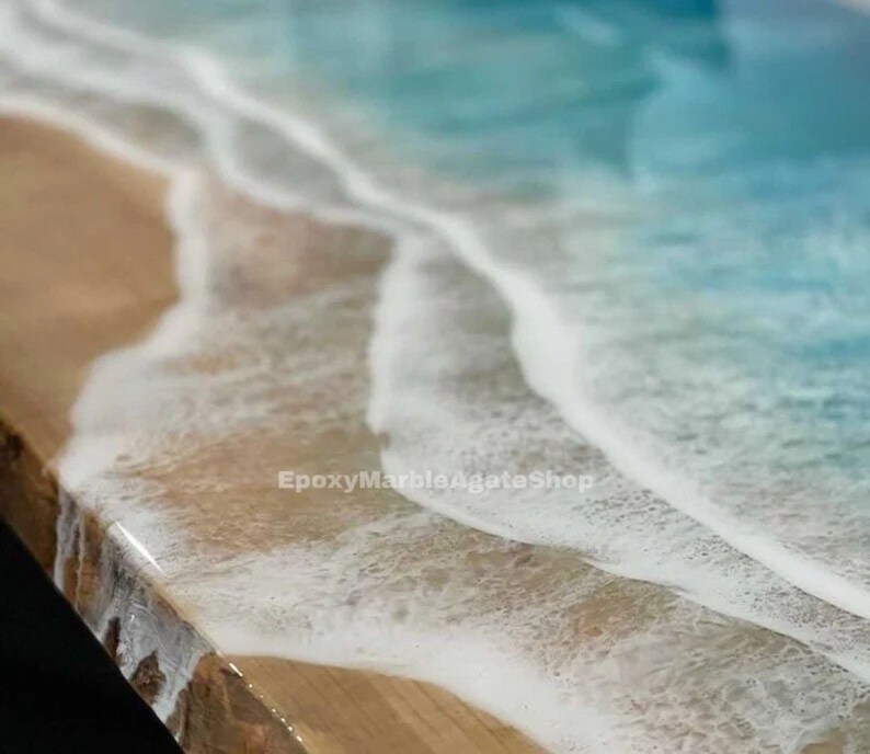 Epoxy Ocean Tableepoxy Dining Table Counter Desk Table - Etsy