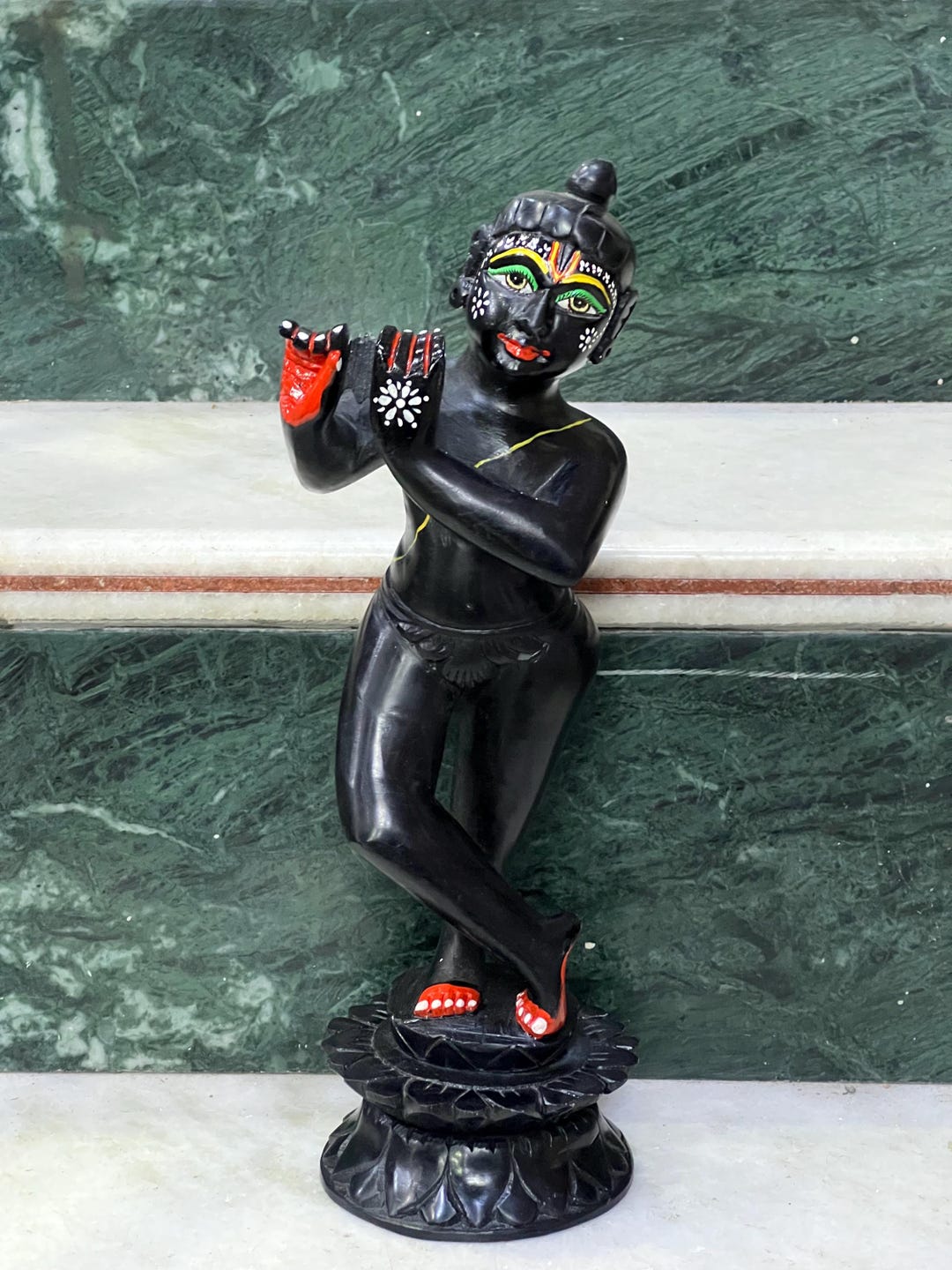 Handcrafted Marble Krishna Idol Statue – Hindu God Murti - Etsy