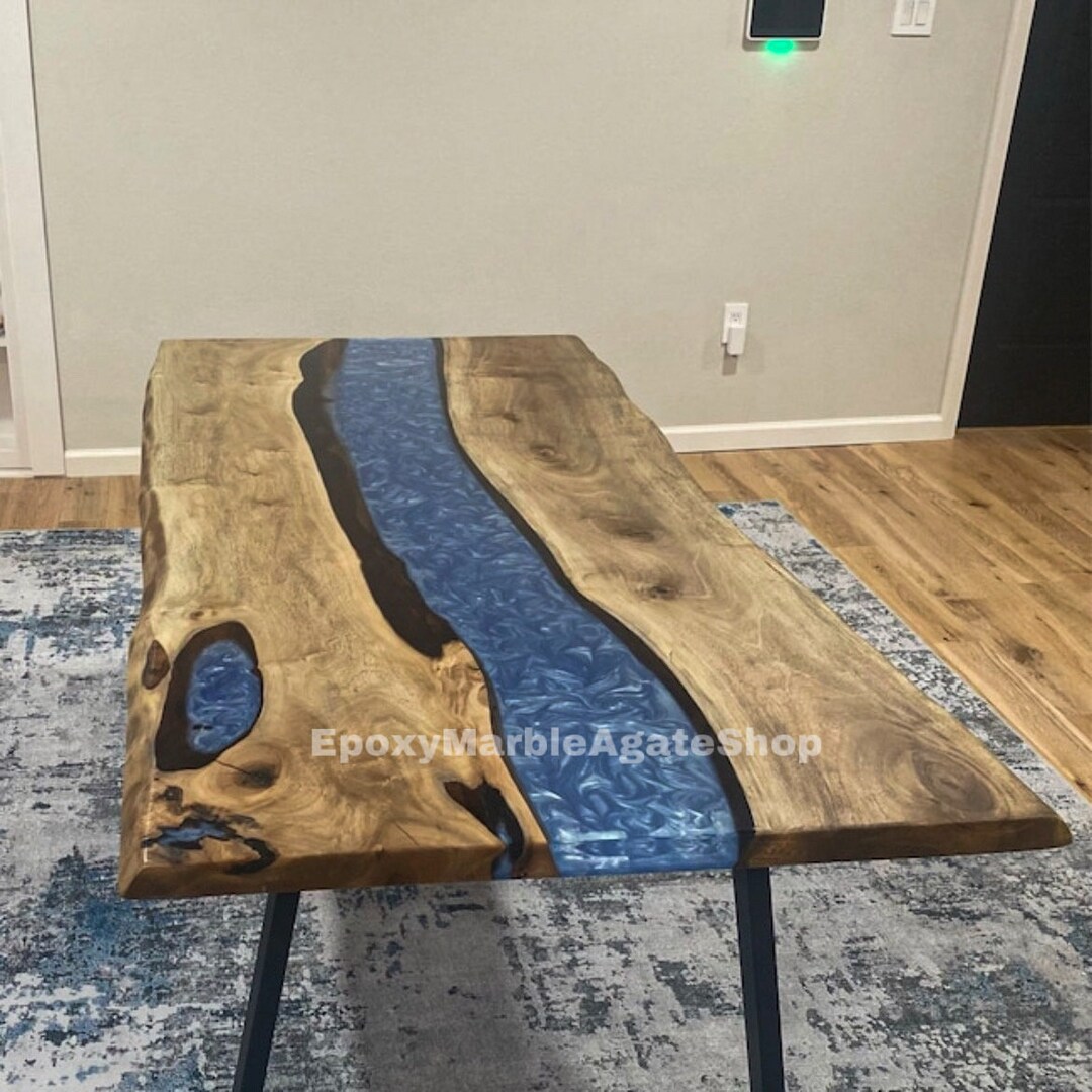 Epoxy Table, Custom Dining Table, Dining Room Table, Live Edge Table ...