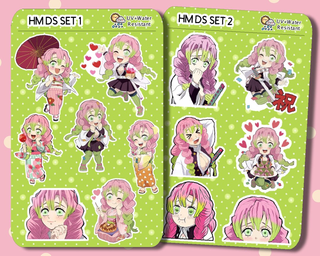 BUY 2 GET 3 - Chibi Ninja Pink Love Hashira Sticker Sheet: UV & Water ...