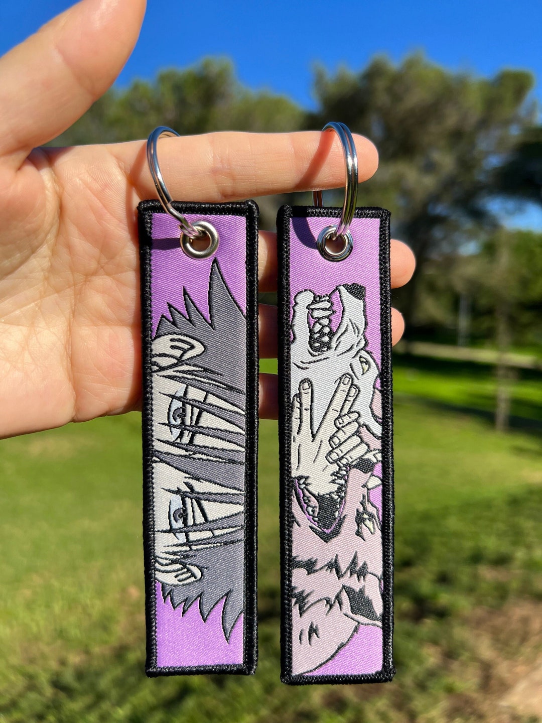 Double-sided Embroidered Anime Keychain / Key Tags / Jet Tag - Etsy