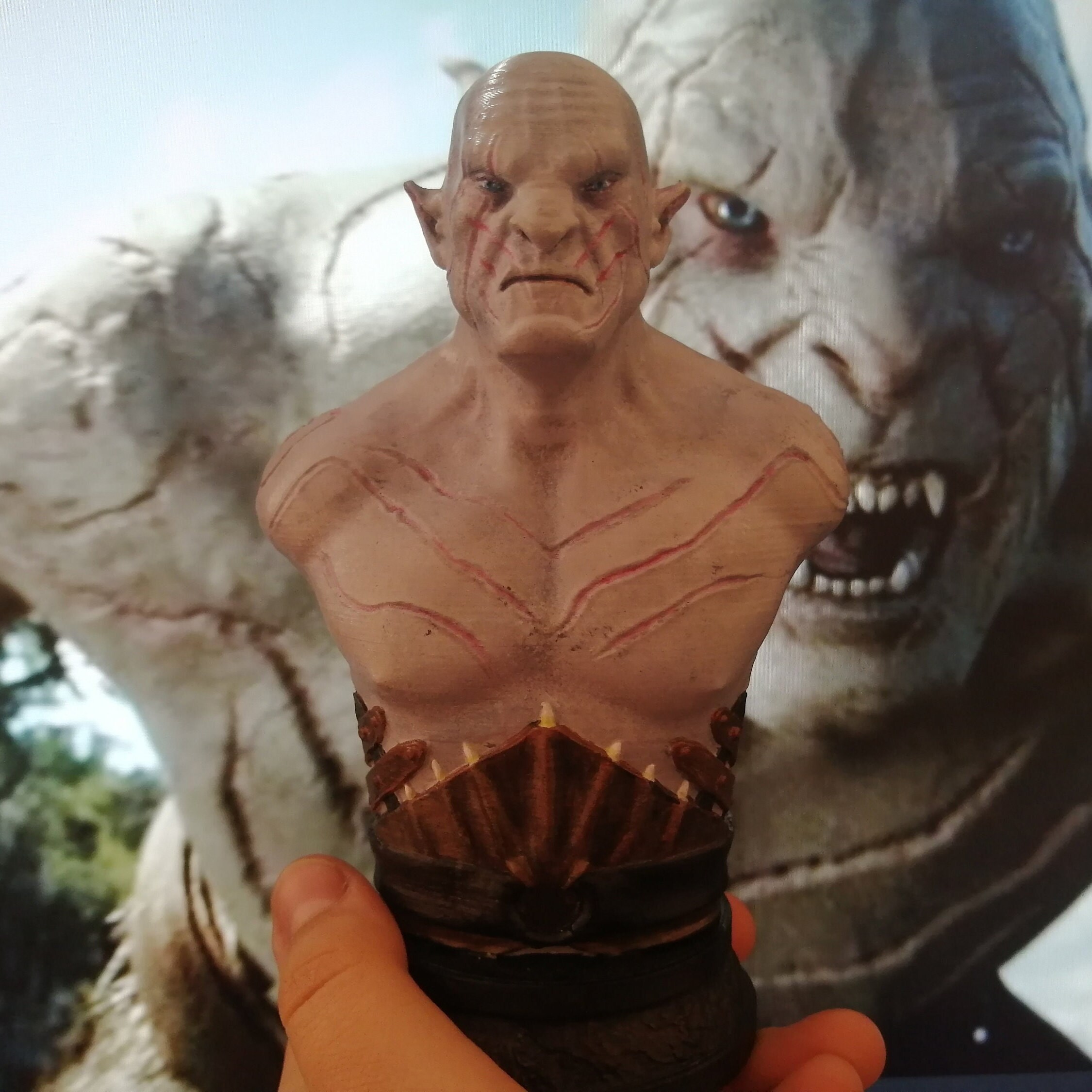 The Azog Bust From Hobbit J.R.R. Tolkien, Lord of the Rings, Gollum, Saruman, Painted Figure ...