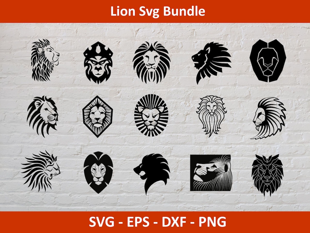 Lion Svg Bundle, Lion Svg, Lion Head, Cut Files for Cricut, Svg Eps Dxf ...