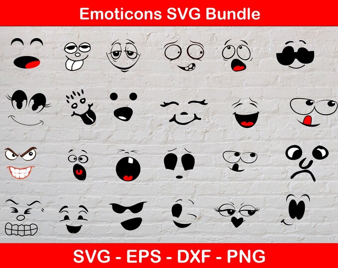 Emoticon SVG File, Emoticon DXF, Emoticon Png, Emoji Svg, Emoji Svg ...