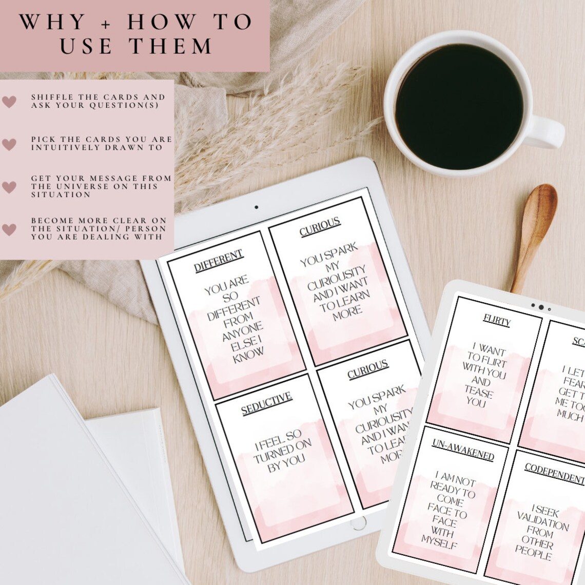 59 Character Oracle Cards for Love & Romance Readings, Printable Tarot ...