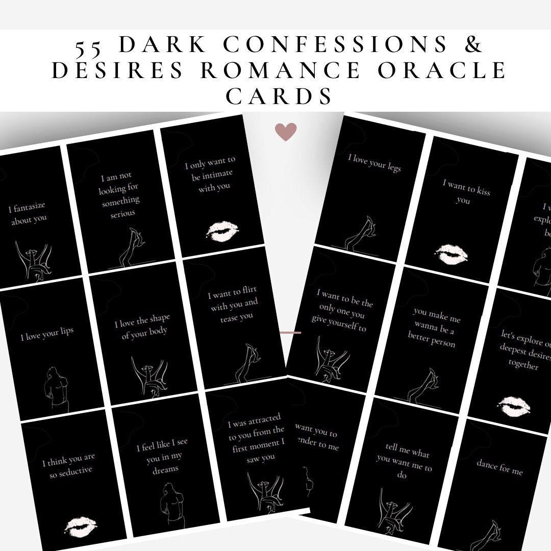 Dark Confessions Romance Oracle Deck: Spicy Messages (instant Download ...