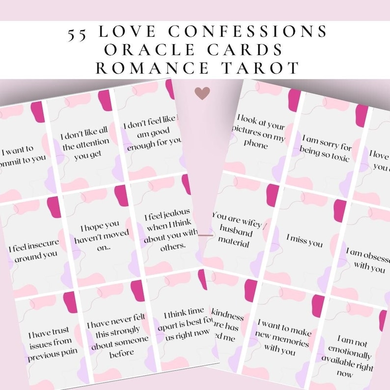 Love Confessions Oracle Cards: Romance Tarot Deck (digital Download) - Etsy
