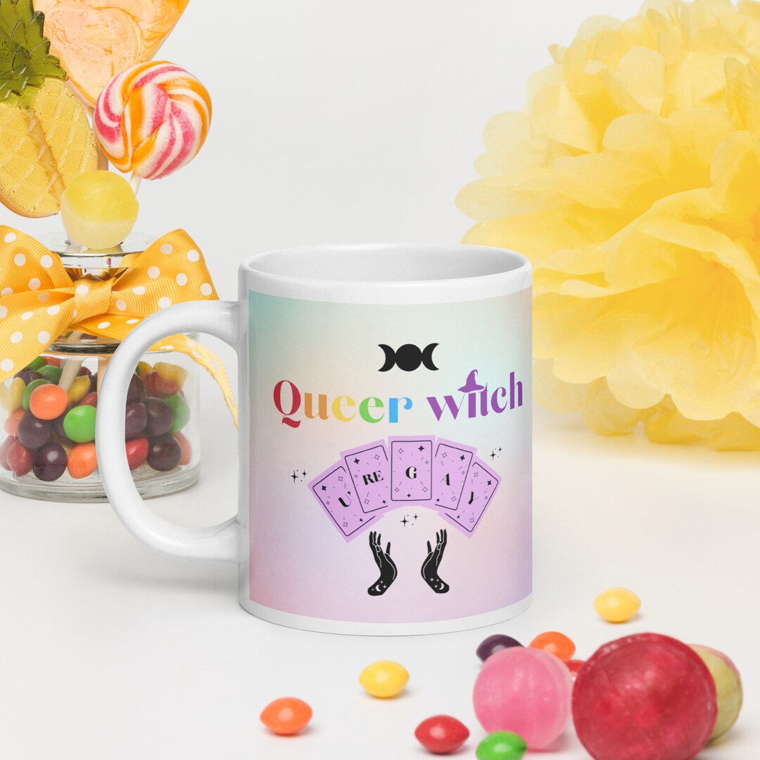 Queer Witch Funny Coffee Mug. White Glossy Mug Gift for Queer People ...