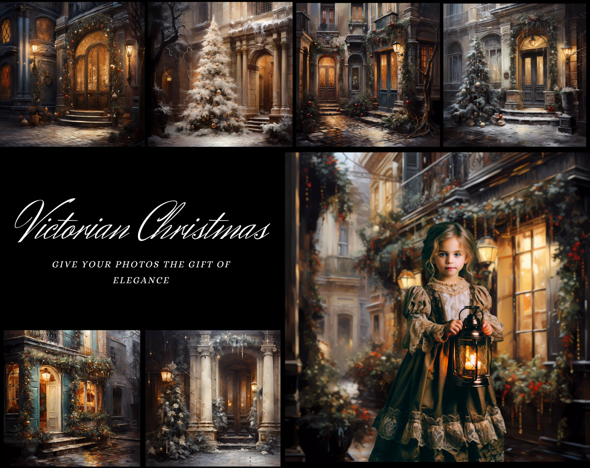 Enchanted Victorian Christmas Exteriors / Victorian Holiday Digital ...