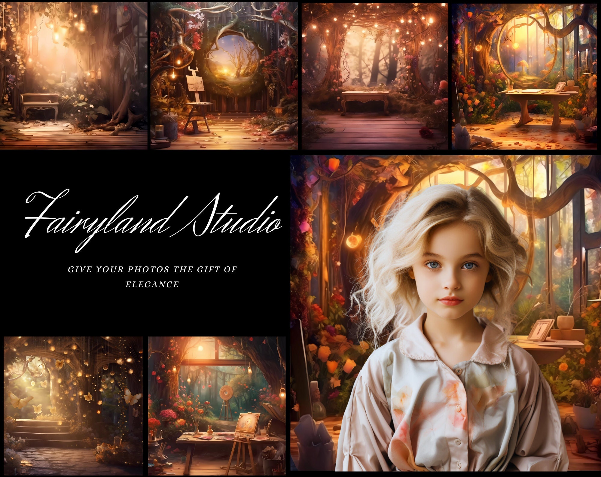 Enchanted Fairyland Studio Set of 6 Digital Backdrop Images / Fine Art ...
