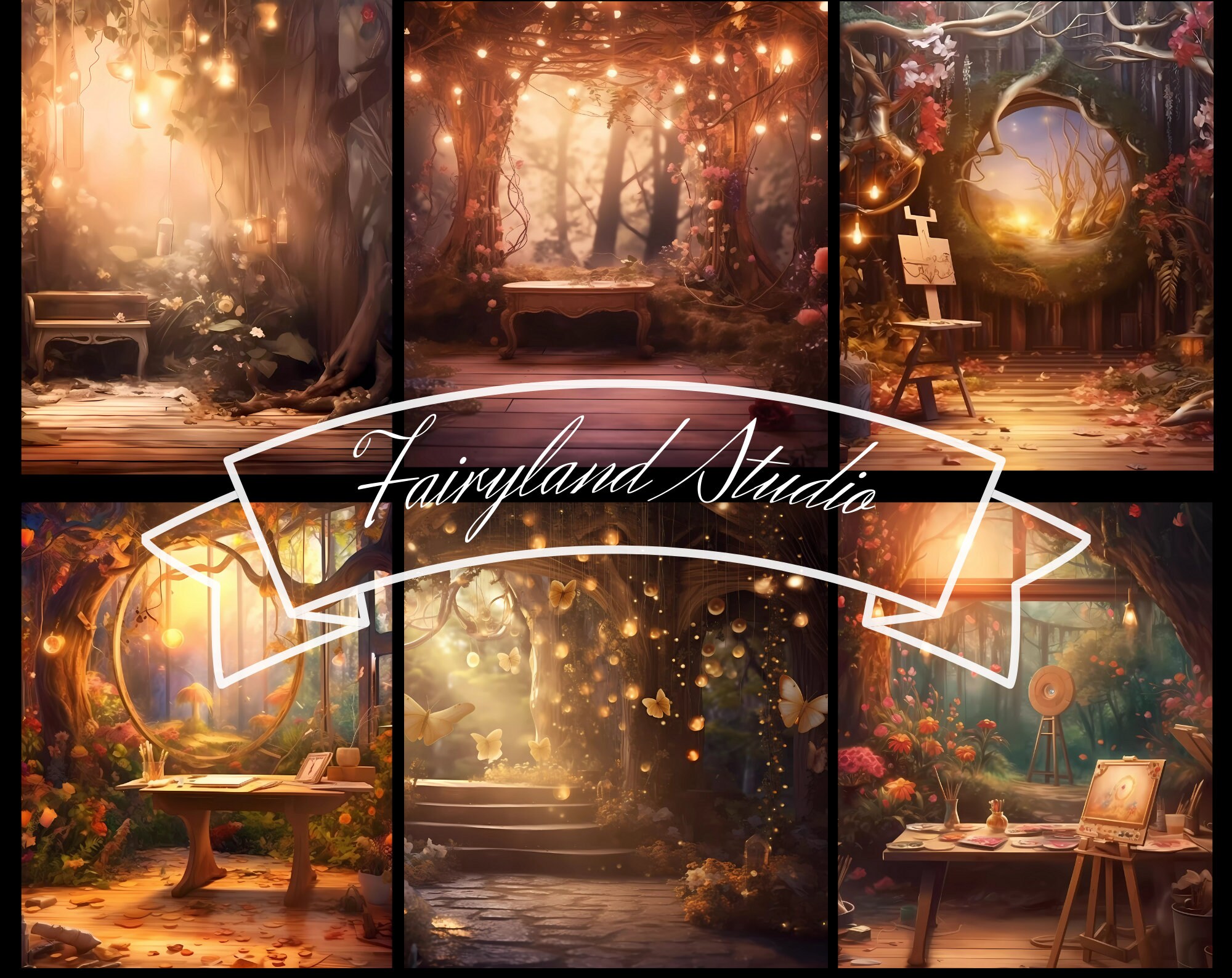 Enchanted Fairyland Studio Set of 6 Digital Backdrop Images / Fine Art ...