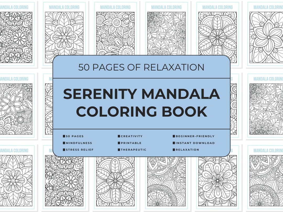 Serenity Mandala Coloring Book – 50 Pages of Relaxation and Mindful ...