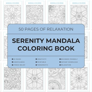 Serenity Mandala Coloring Book – 50 Pages of Relaxation and Mindful ...