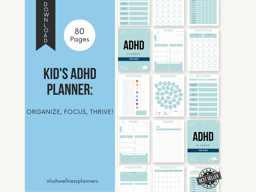 Kid's ADHD Planner: Organize, Focus, Thrive! Boost Productivity & Time ...