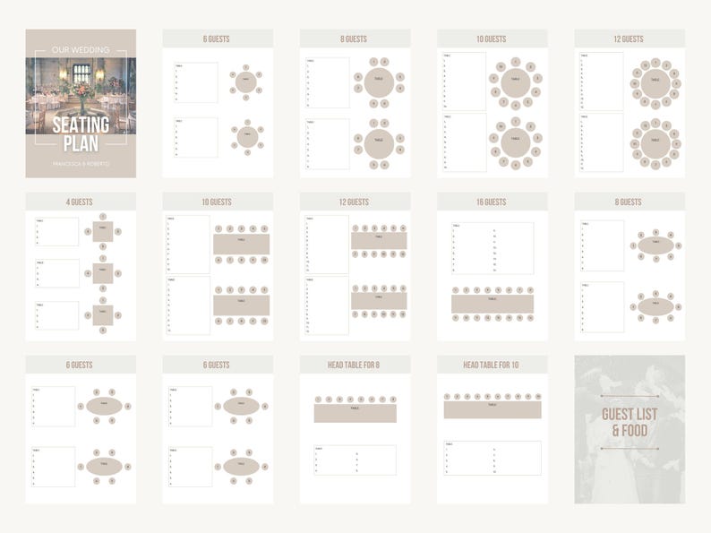Custom Wedding Seating Plan Planner | Round, Square, Oval Tables for 4 ...