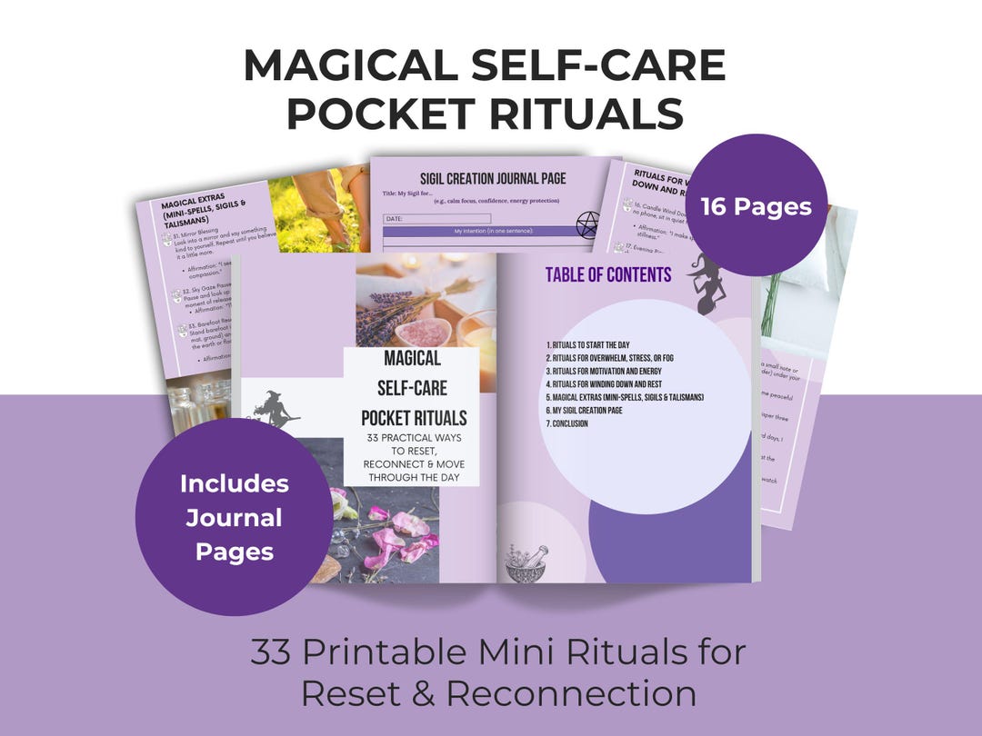 Magical Self-care Pocket Rituals – 33 Printable Mini Rituals for Reset ...