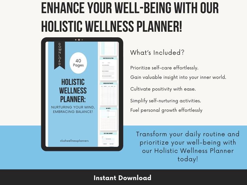 Holistic Wellness Planner: Nurturing Your Mind, Embracing Balance ...