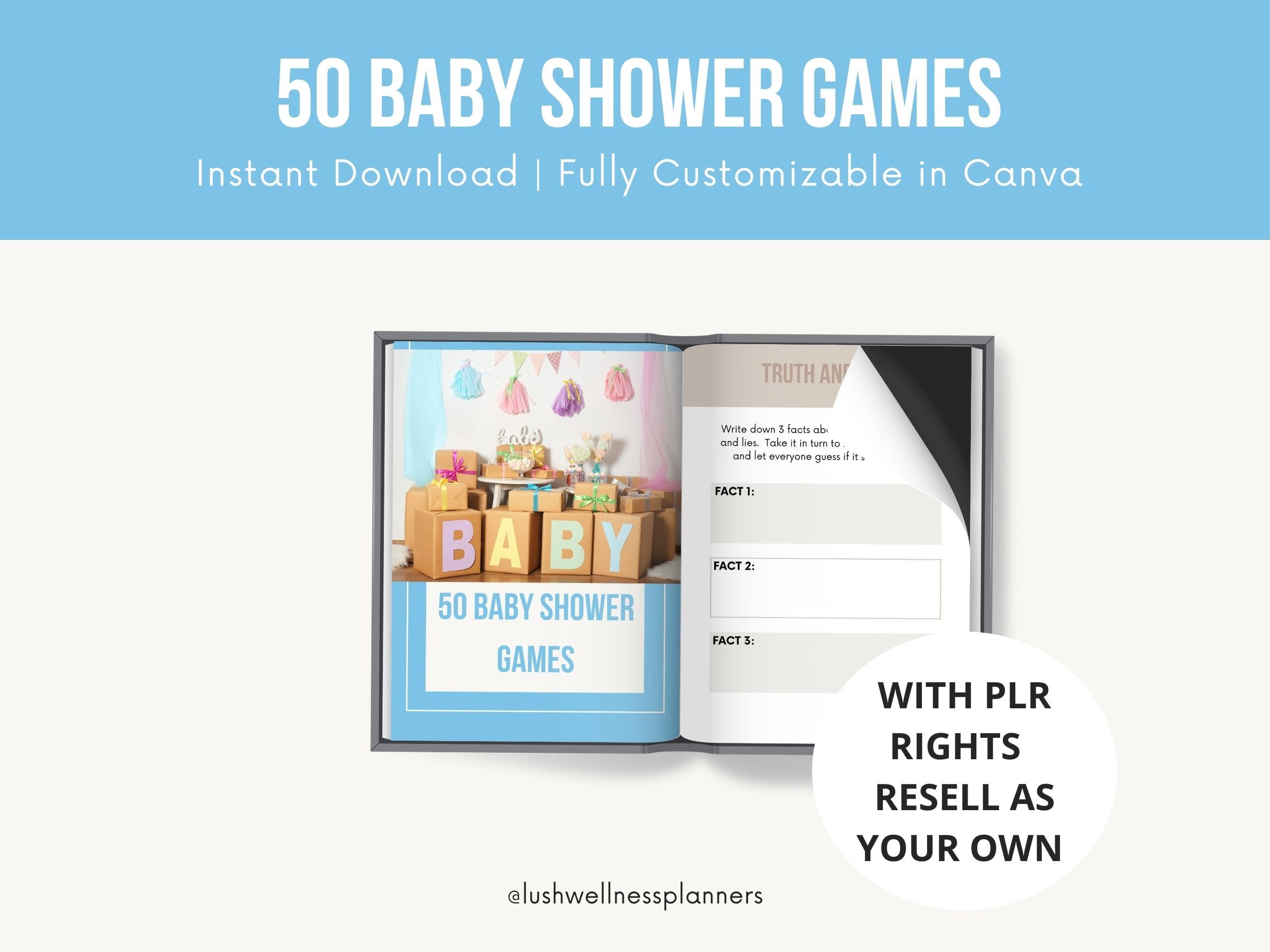 50 Baby Shower Games Bundle - Fun & Interactive Baby Shower Activities ...