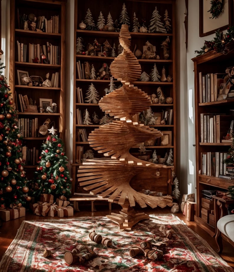 DIY Spiral Christmas Tree, 7' Spiral Tree Plans, 1x4 Wood Christmas ...