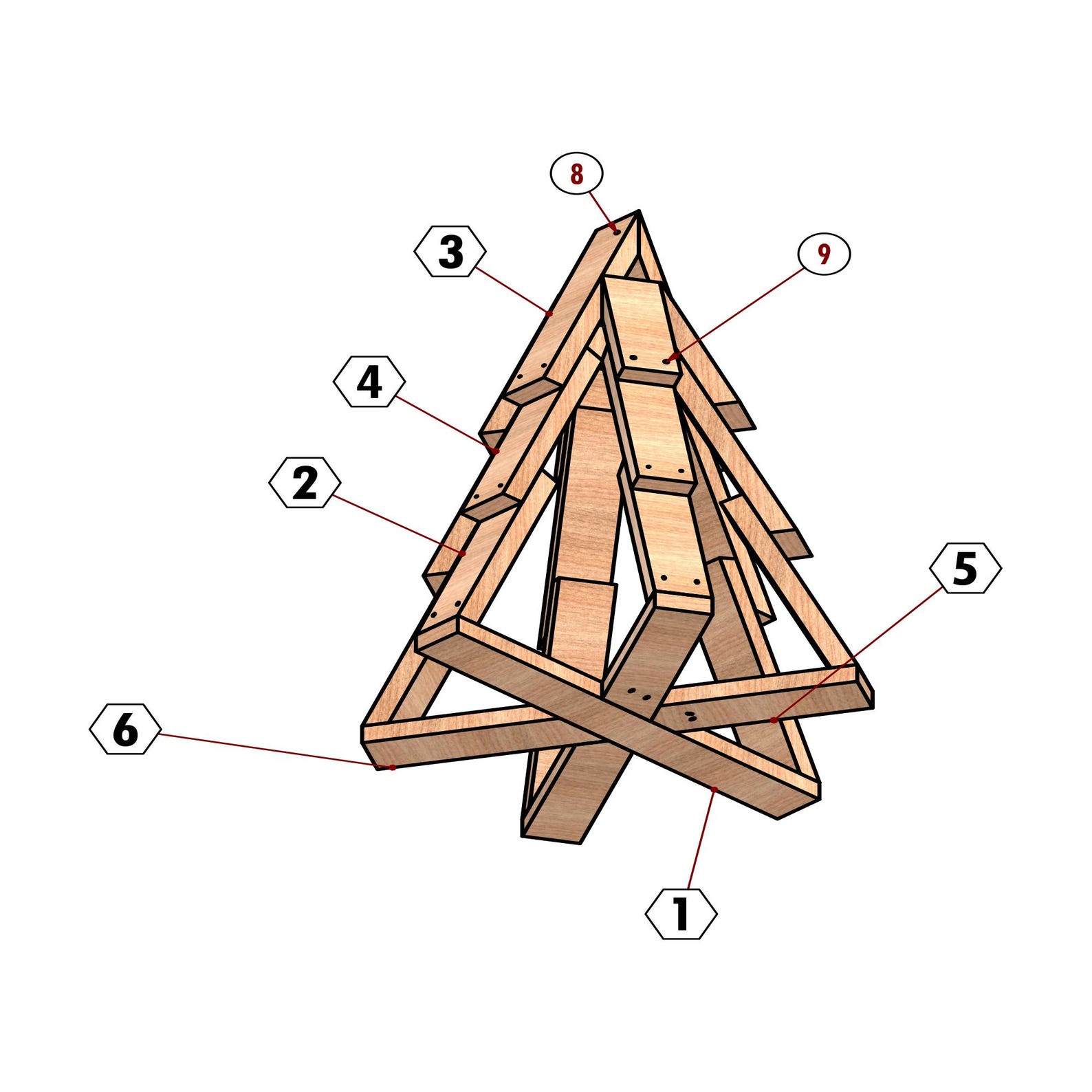 Wooden Christmas Tree Plans, Easy Holiday Decor Project, DIY Wooden ...