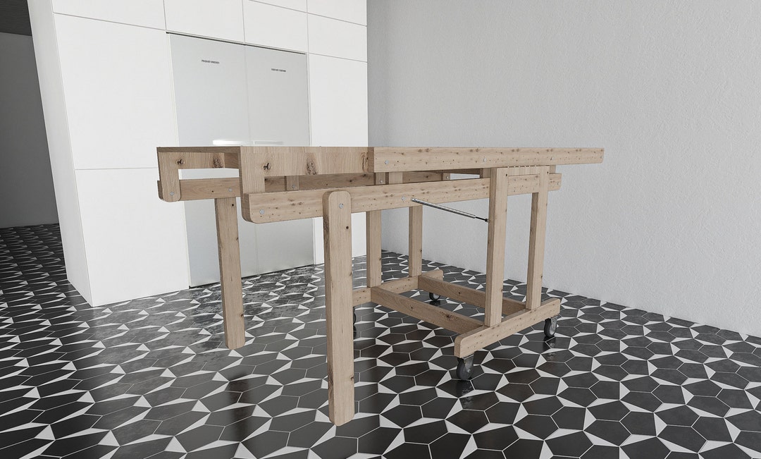 Folding Workbench With 4 Shelf Plan, Diy Plans for Transforming ...