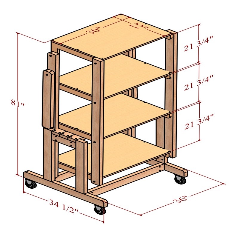 Folding Workbench With 4 Shelf Plan, Diy Plans for Transforming ...