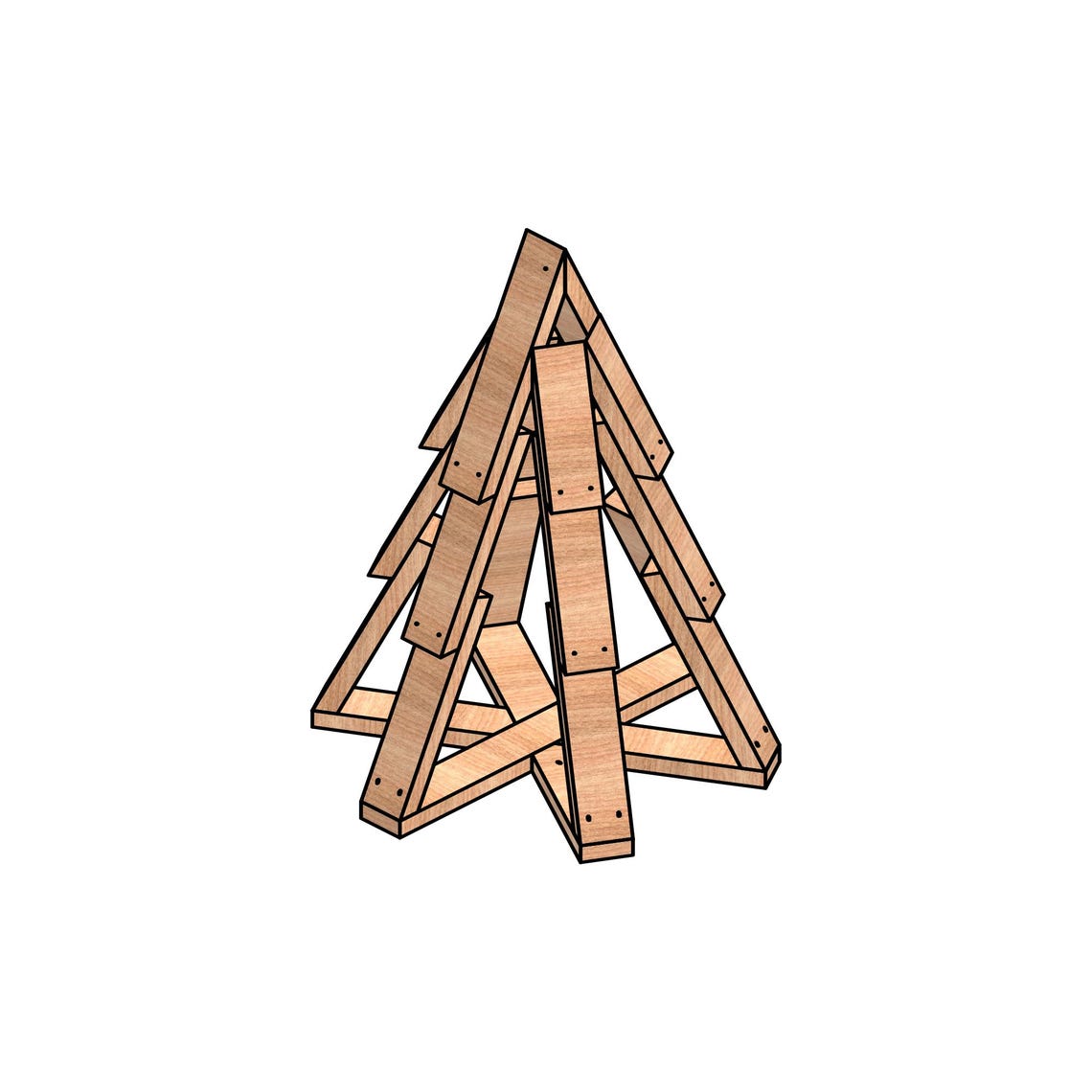 Wooden Christmas Tree Plans, Easy Holiday Decor Project, DIY Wooden ...