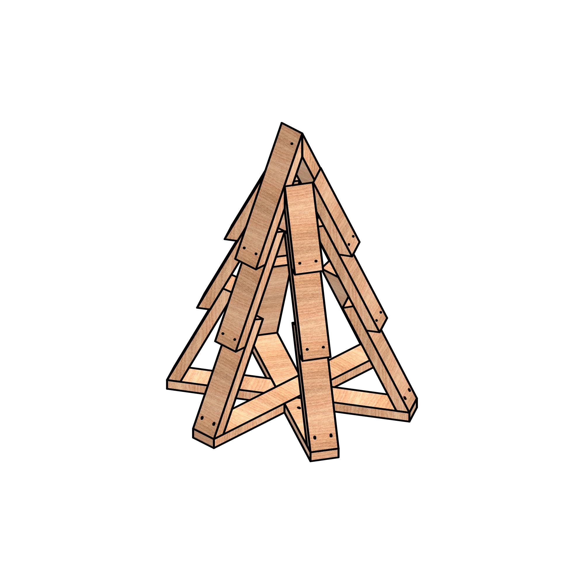 Wooden Christmas Tree Plans, Easy Holiday Decor Project, DIY Wooden ...