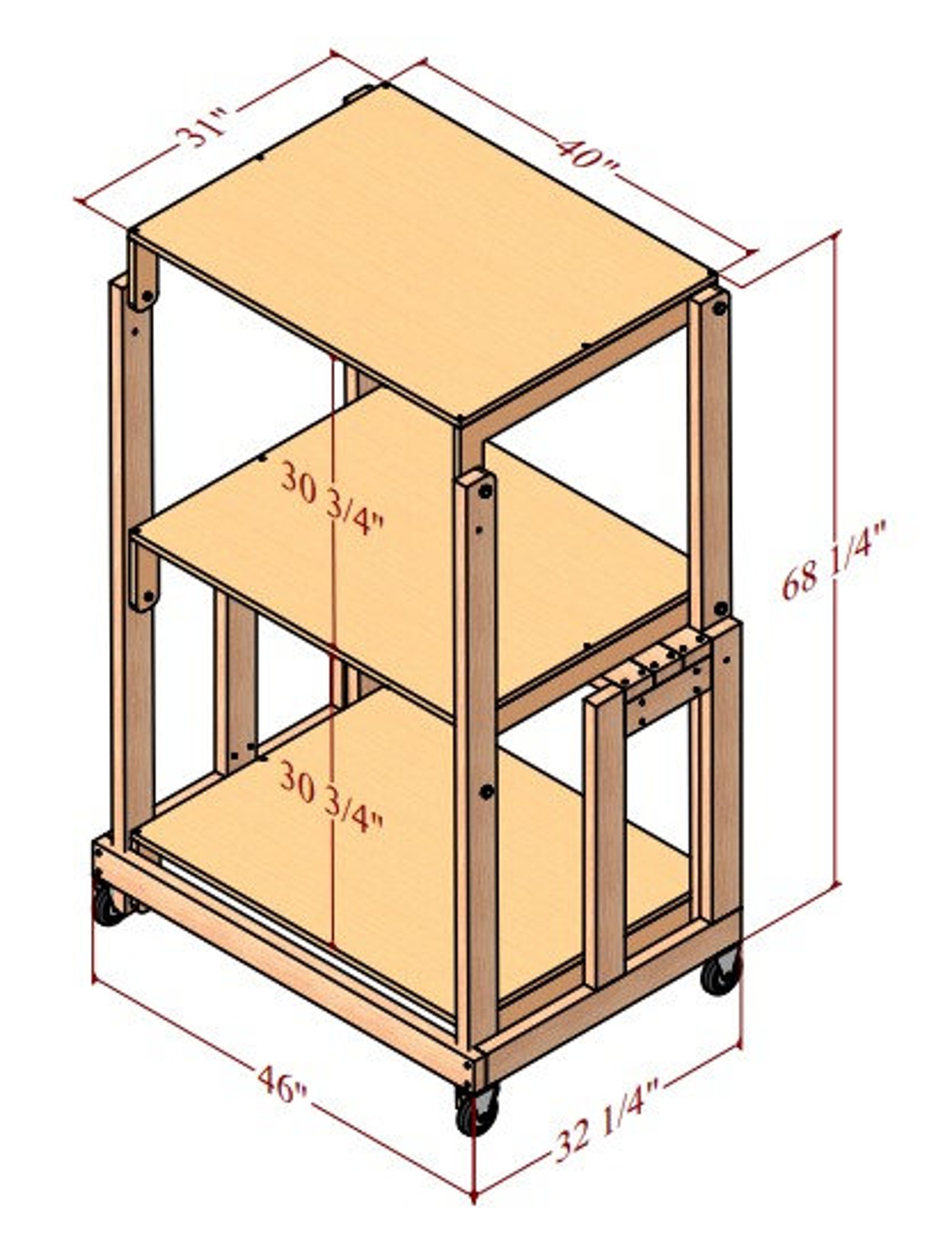 40" Folding Workbench With 3 Shelf Plan, Diy Plans for Transforming ...