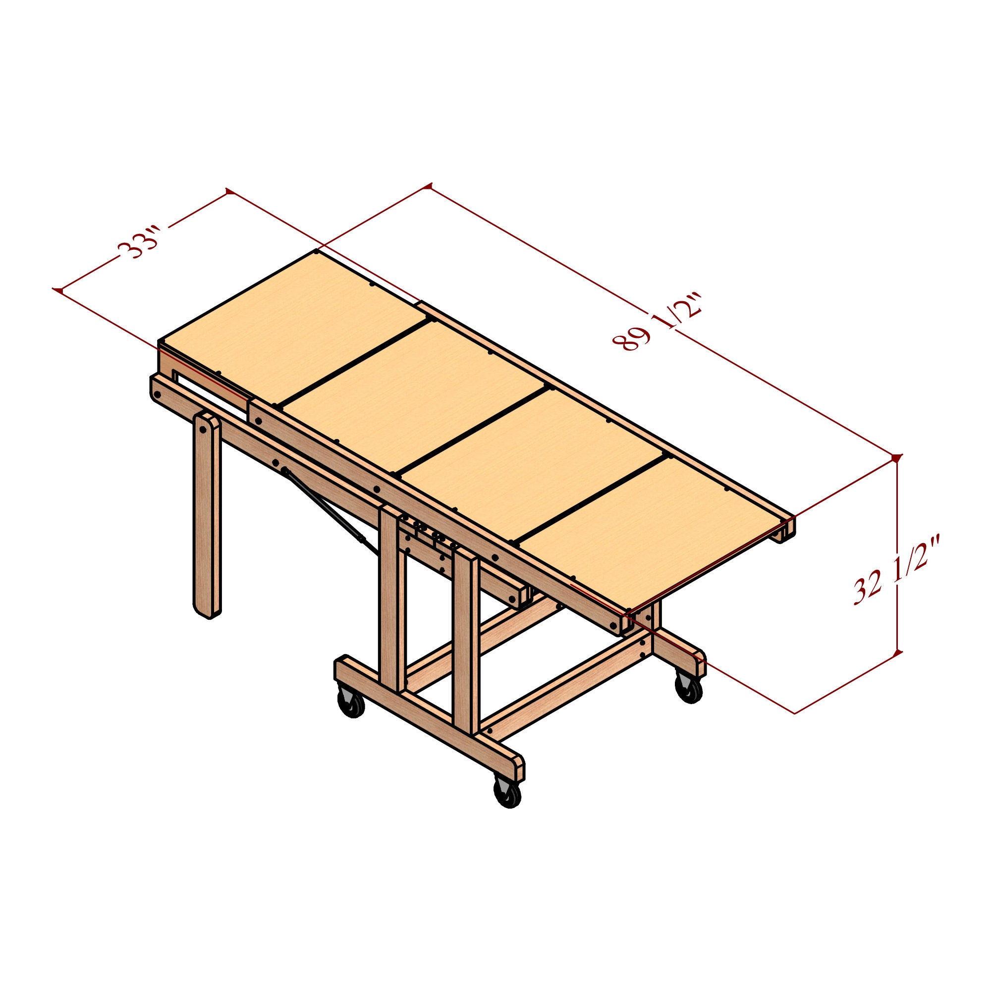 Folding Workbench With 4 Shelf Plan, Diy Plans for Transforming ...