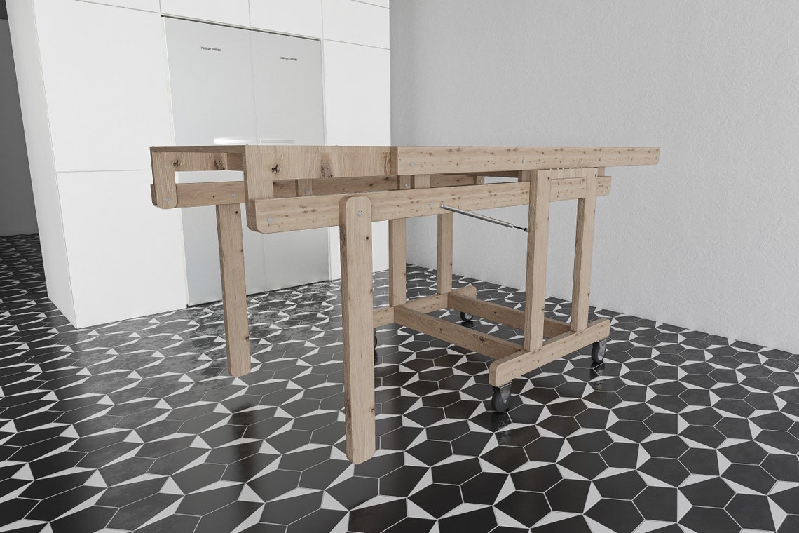 40" Folding Workbench With 3 Shelf Plan, Diy Plans for Transforming ...