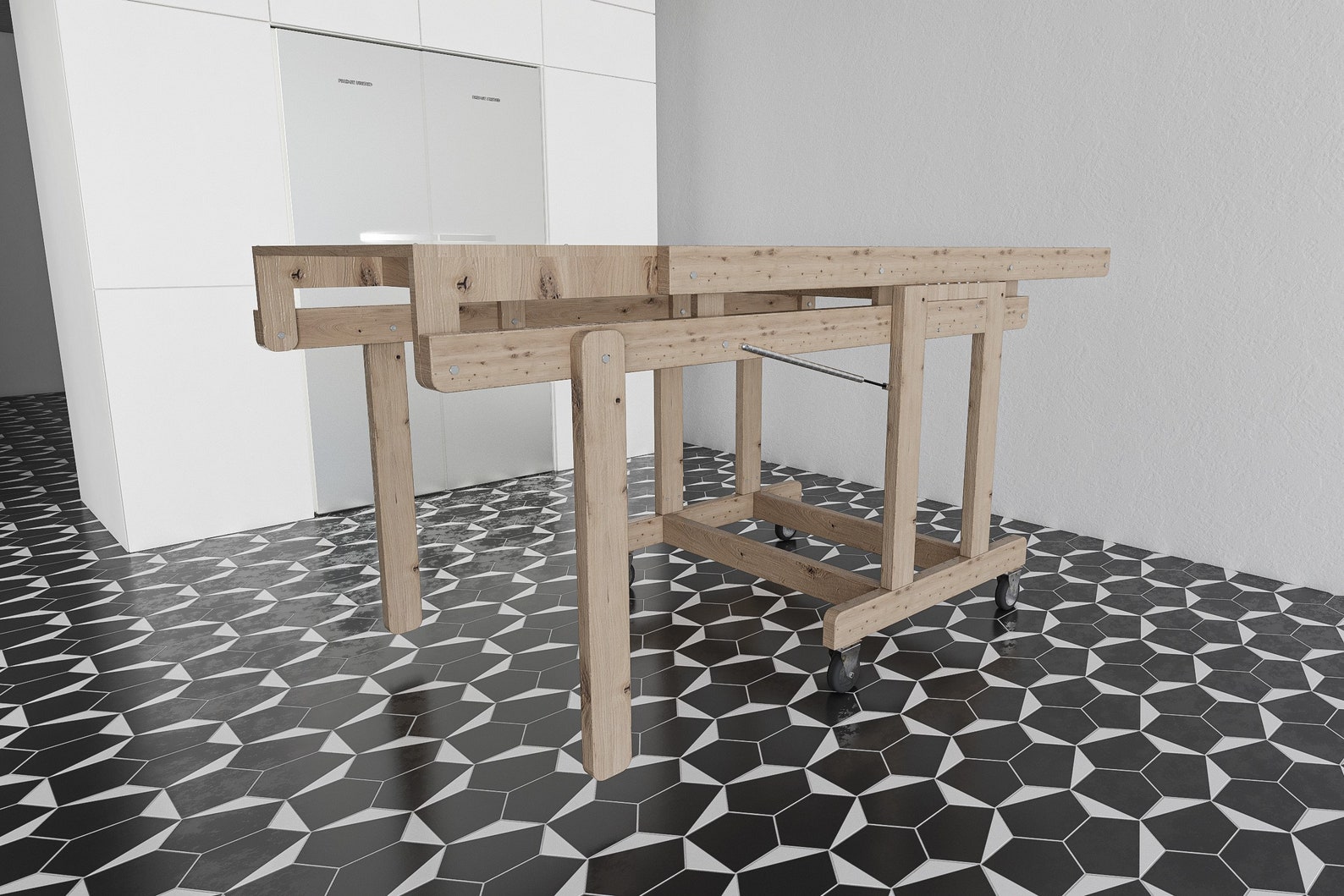 40" Folding Workbench With 3 Shelf Plan, Diy Plans for Transforming ...