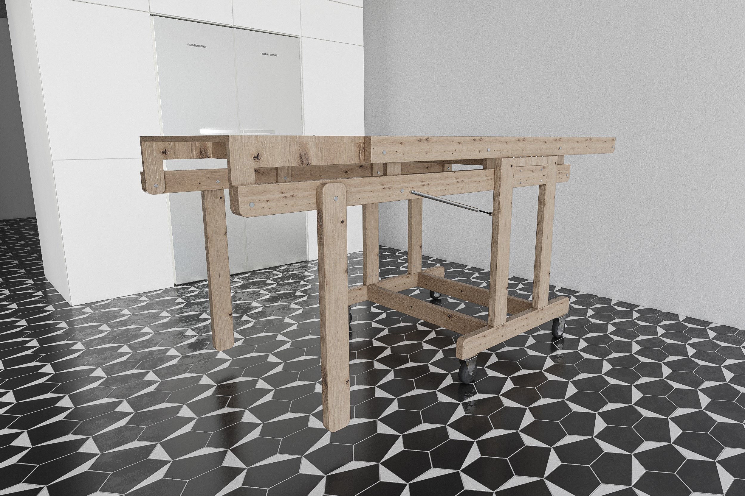 40" Folding Workbench With 3 Shelf Plan, Diy Plans for Transforming ...