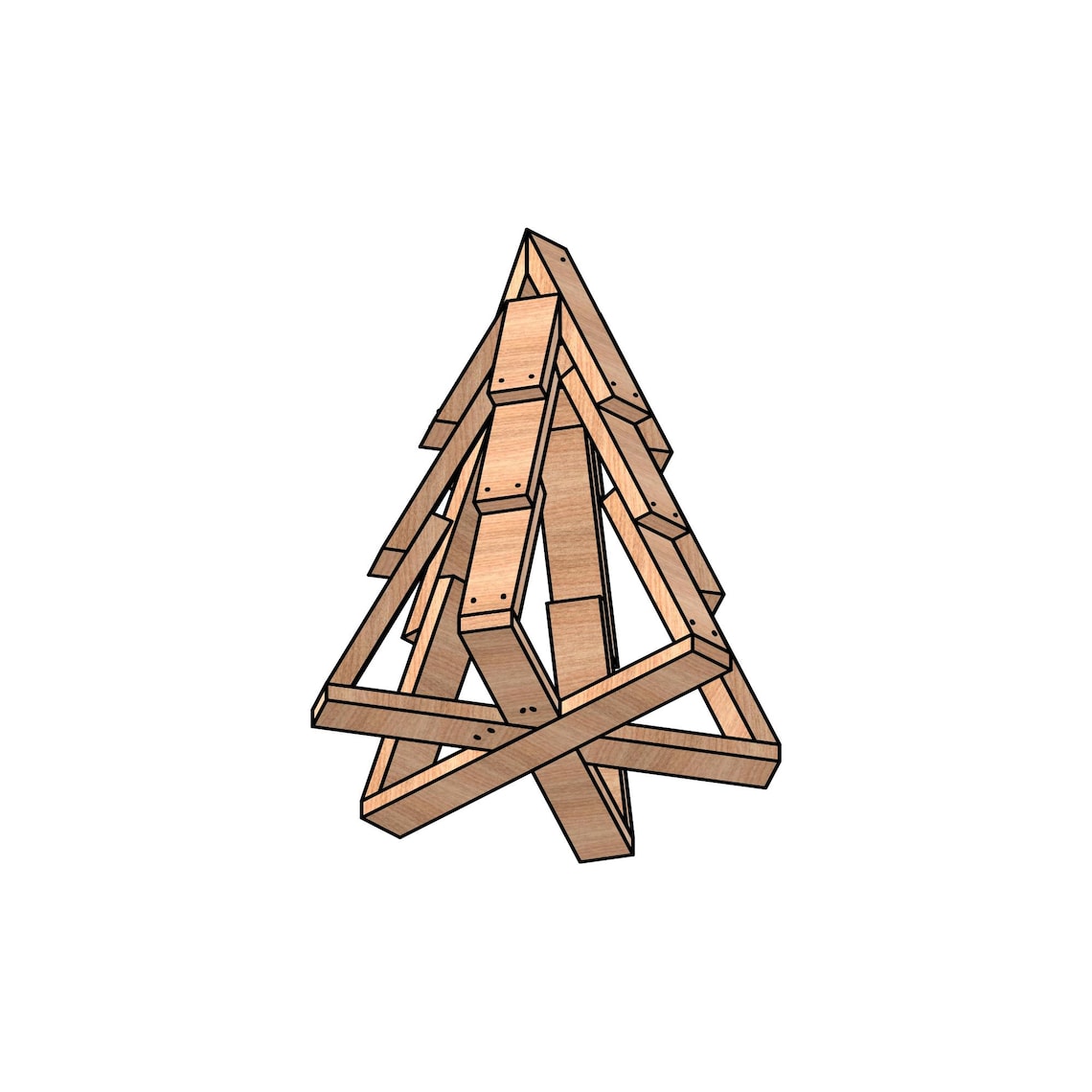Wooden Christmas Tree Plans, Easy Holiday Decor Project, DIY Wooden ...