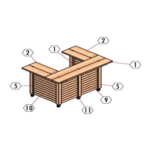 6ft Diy Outdoor Bar Plans With Wheels - Etsy