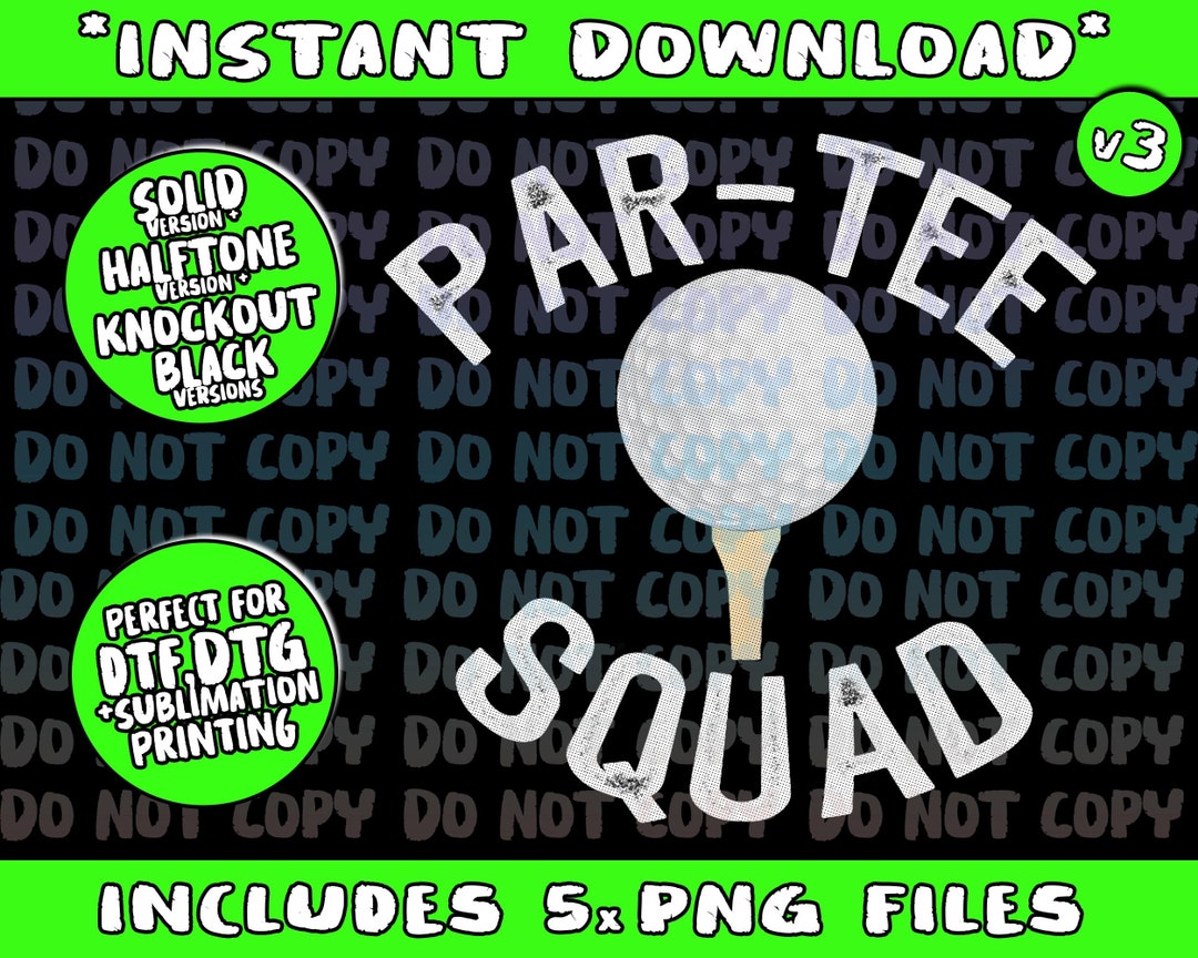 Par-tee Squad Funny Golf Design for Golf Lovers Png Bundle - Etsy