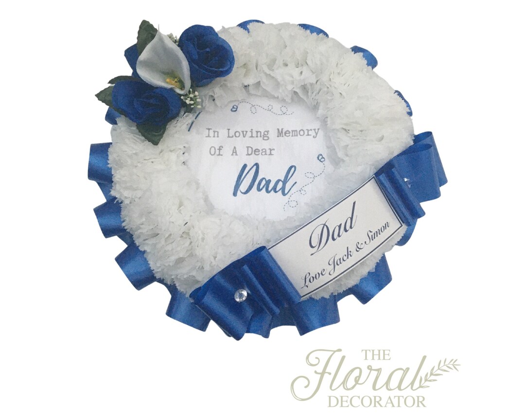 Dad Funeral Flower Wreath Made From Artificial Silk Flowers Any ...