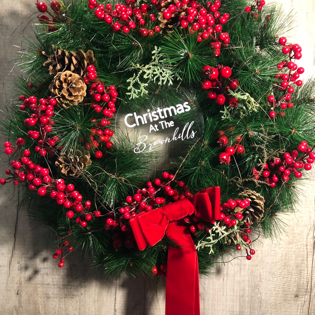 Office Door Wreath Business Name Logo Work Christmas Wreath Luxury ...