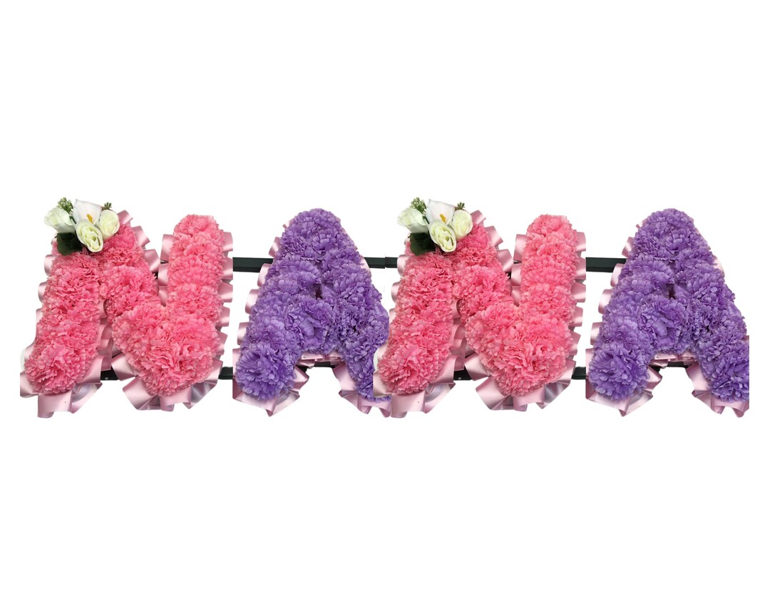 4 Letter Artificial Silk Funeral Flower Letters for Grave Decoration ...