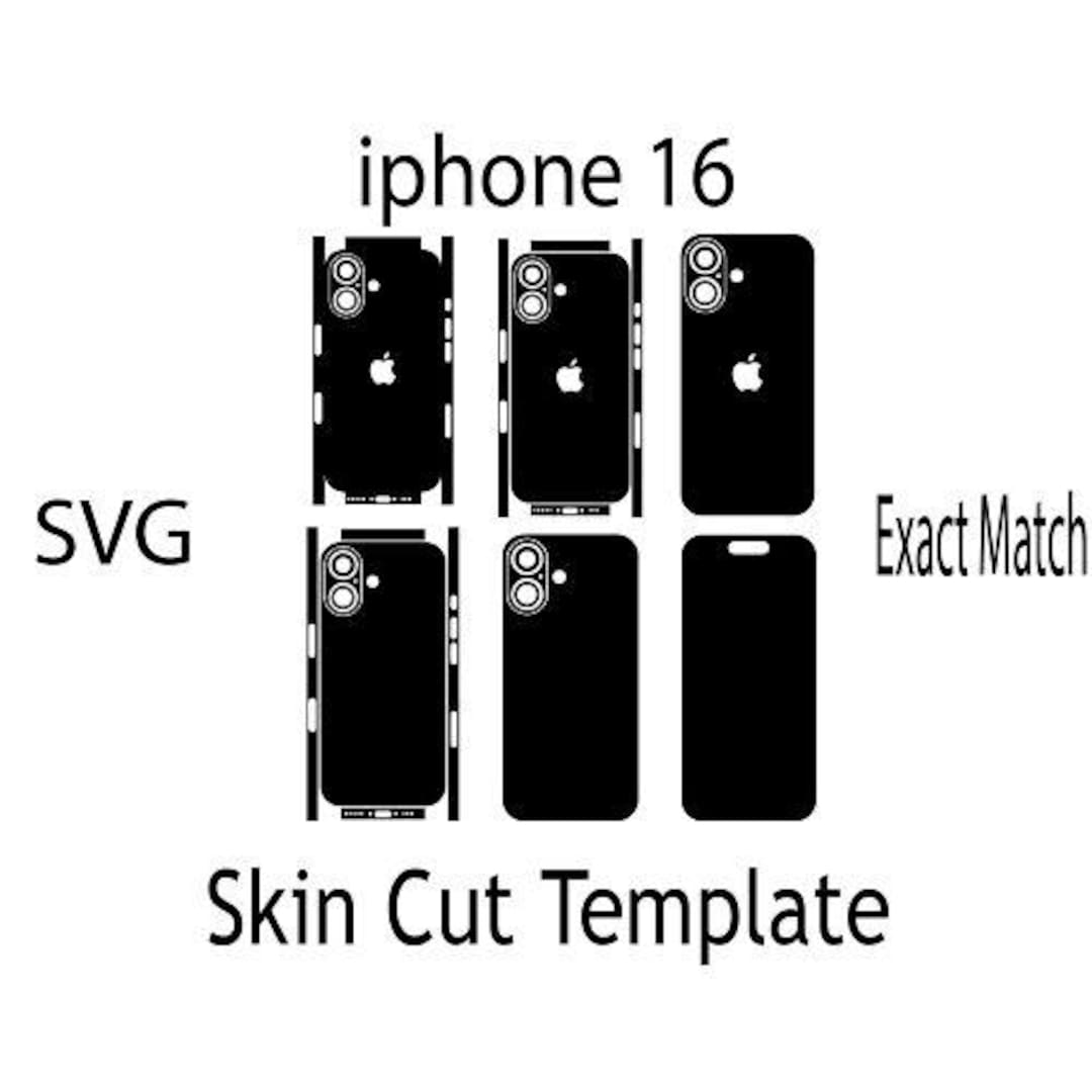 SVG Apple iPhone 16 Skin Template - Full Wrap Skin Cutting Template SVG ...