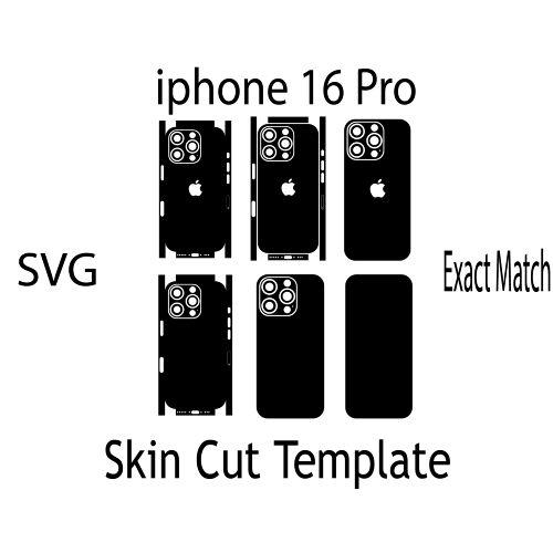 SVG Apple iPhone 16 Pro Skin Template - Full Wrap Skin Cutting Template ...