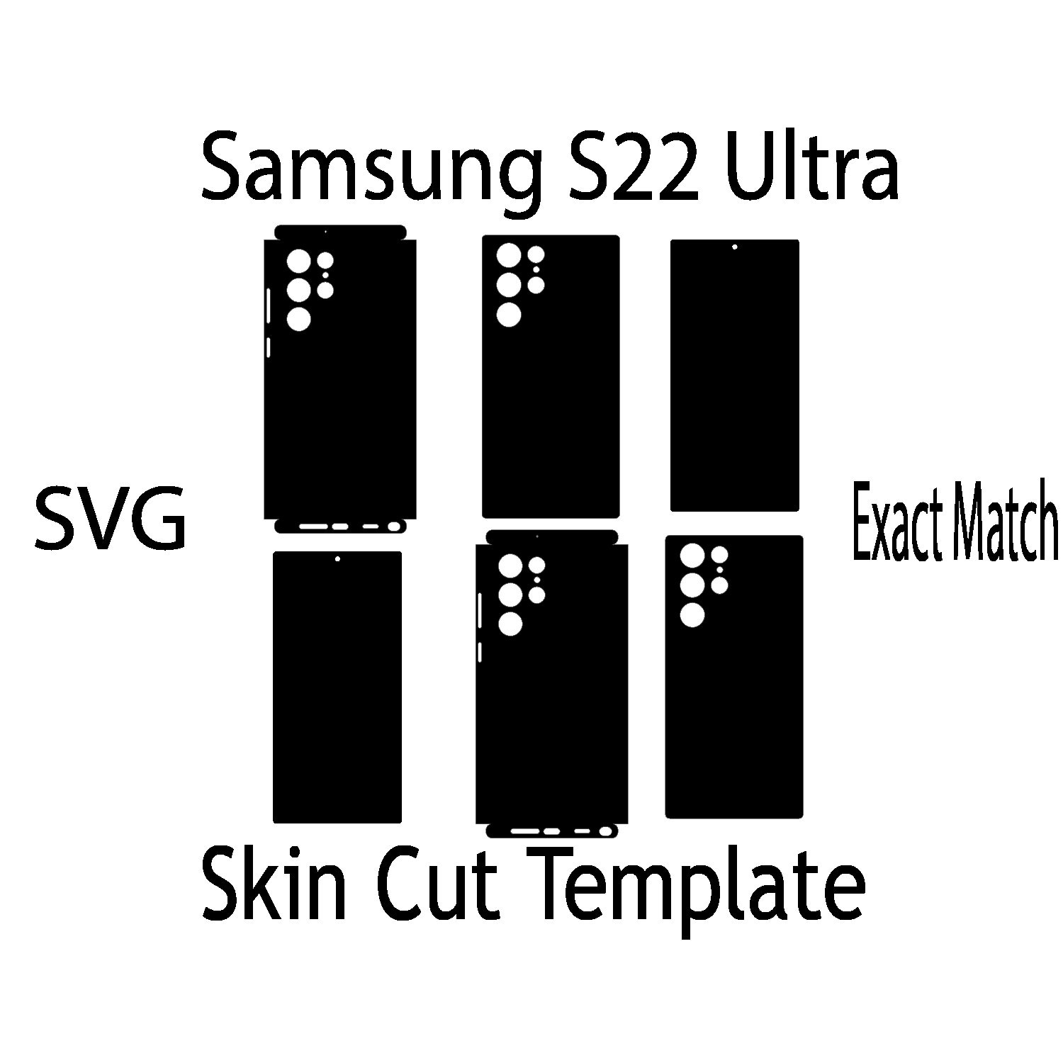 SVG Samsung S22 Ultra Skin Template - Full Wrap Skin Cutting Template ...