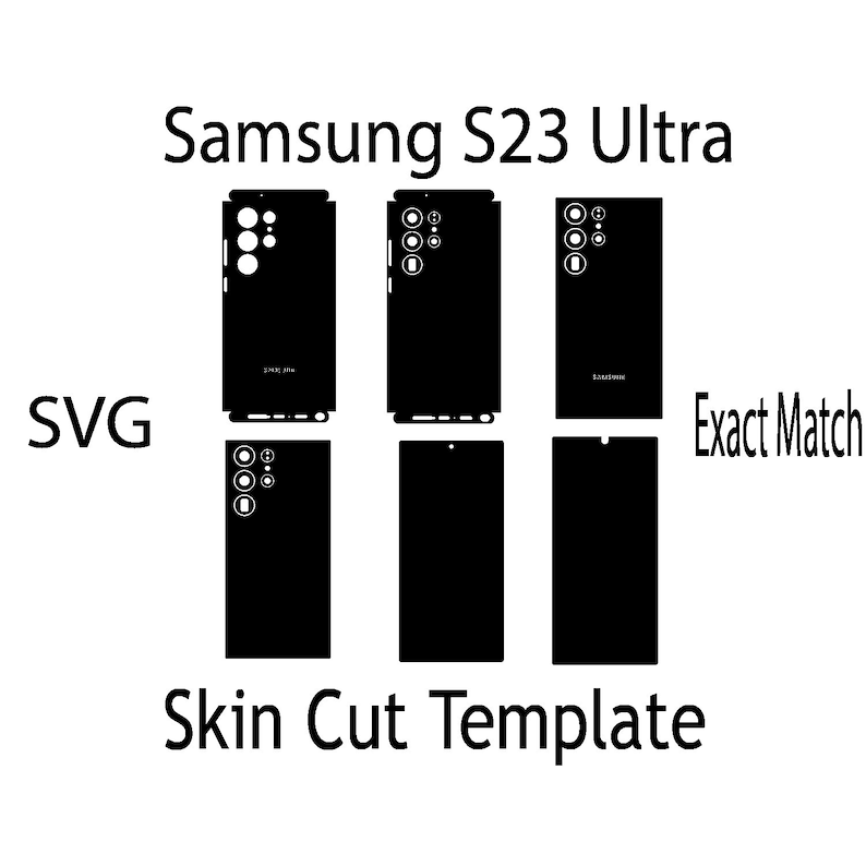 SVG Samsung S23 Ultra Skin Template - Full Wrap Skin Cutting Template ...