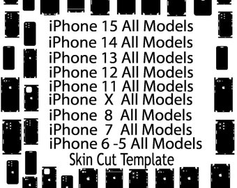 Apple iPhone All Bundle Skin Template Cricut Silhouette Vector Cut File ...