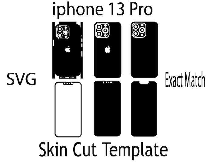 Apple iPhone 13 Pro Max Full Wrap Skin Cutting Template Dxf, SVG, EPS ...