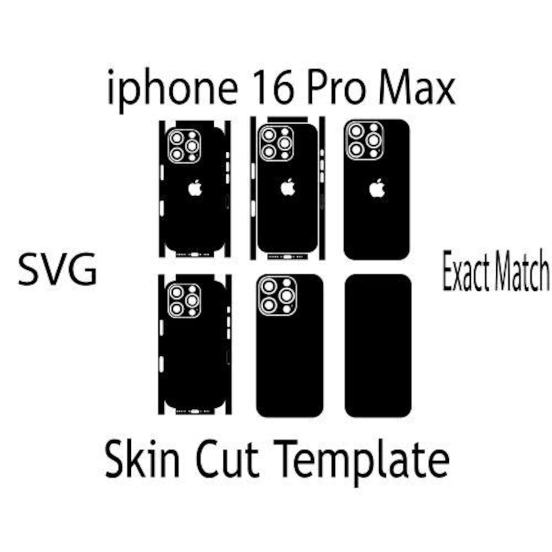SVG Apple iPhone 16 Pro Max Skin Template - Full Wrap Skin Cutting ...