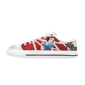 Custom Low Top Shoes Canvas Snow White Unique and Trendy Footwear for ...
